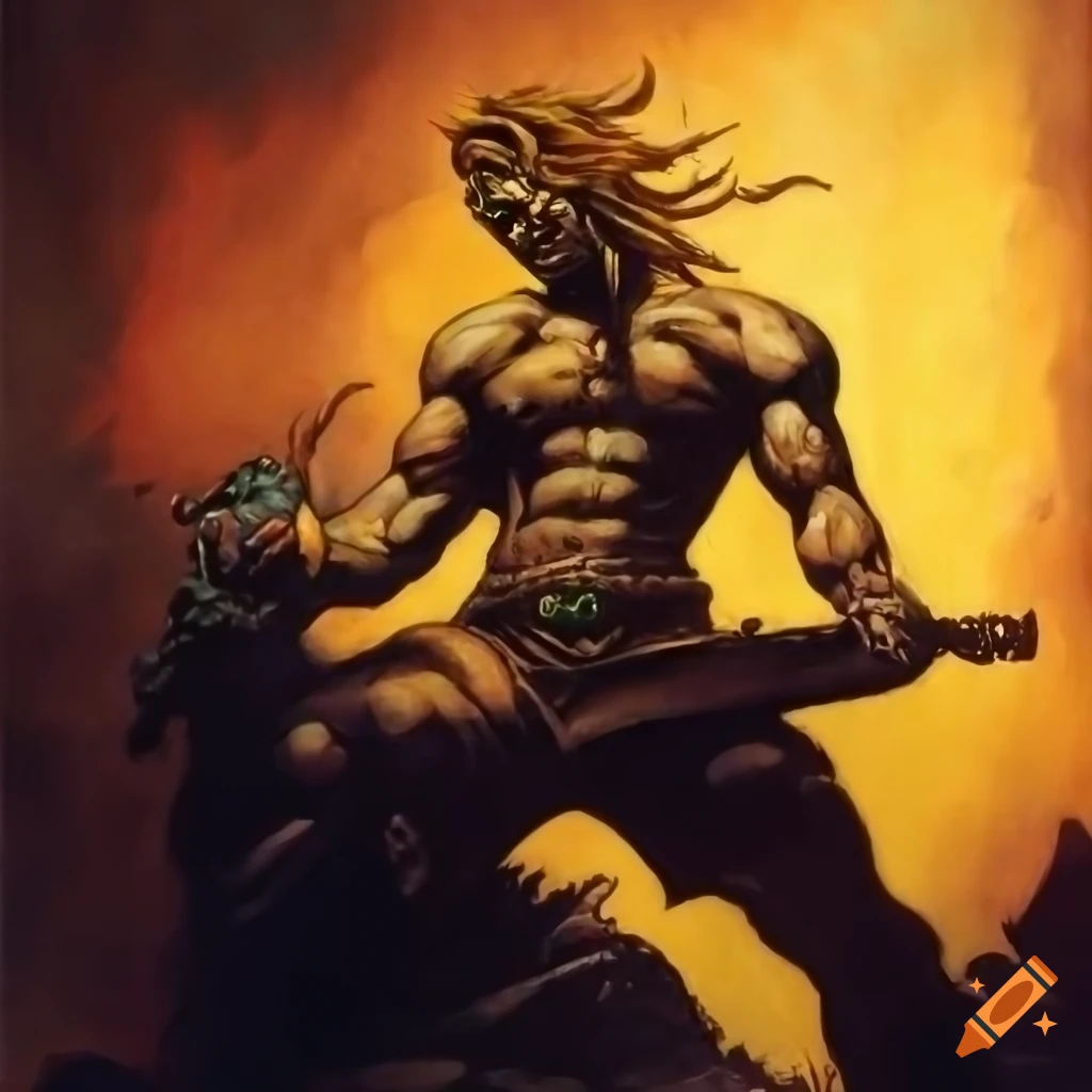 Fantasy art of dio brando by frank frazetta on Craiyon