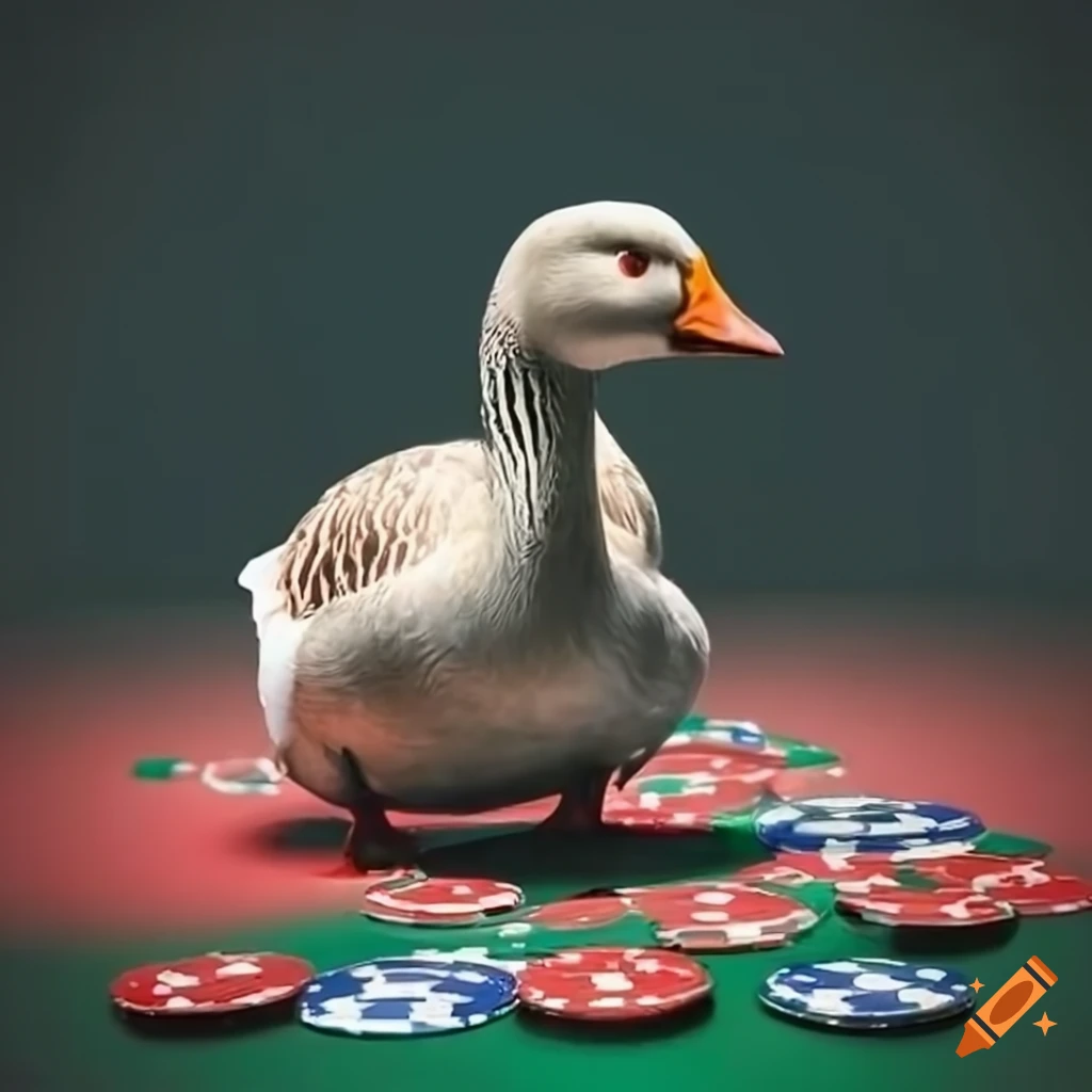 Ducks playing poker on Craiyon