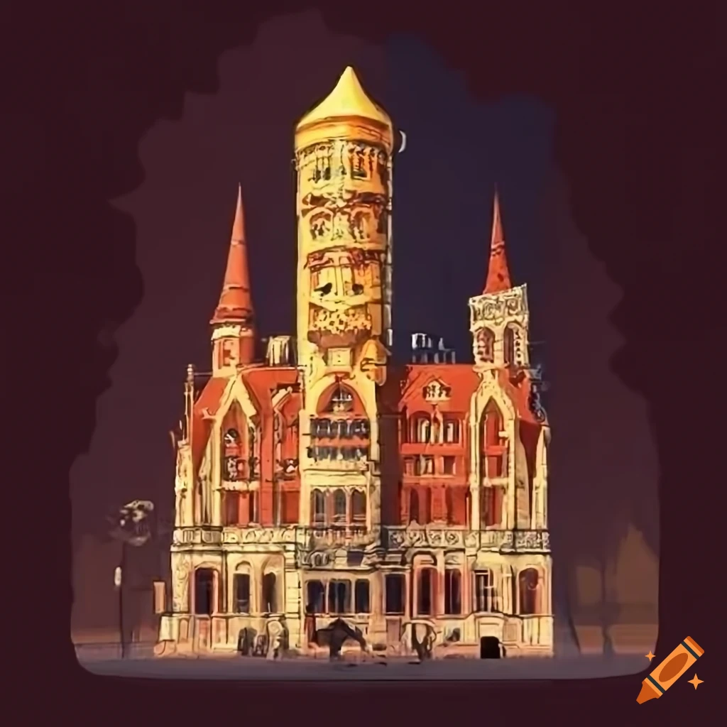 Artwork of Ignisburg, a fire-resistant city with an ember barrier on ...