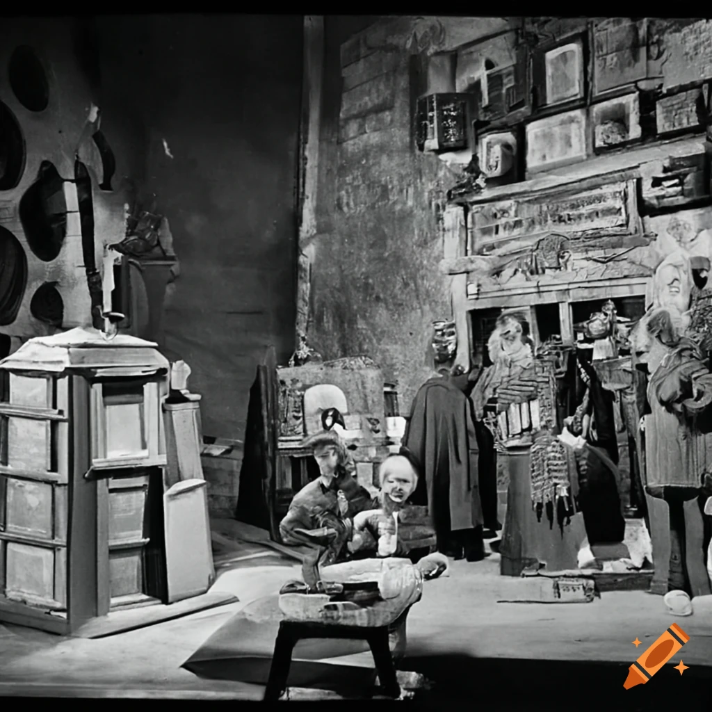 Doctor Who TV studio set from the 1960s on Craiyon