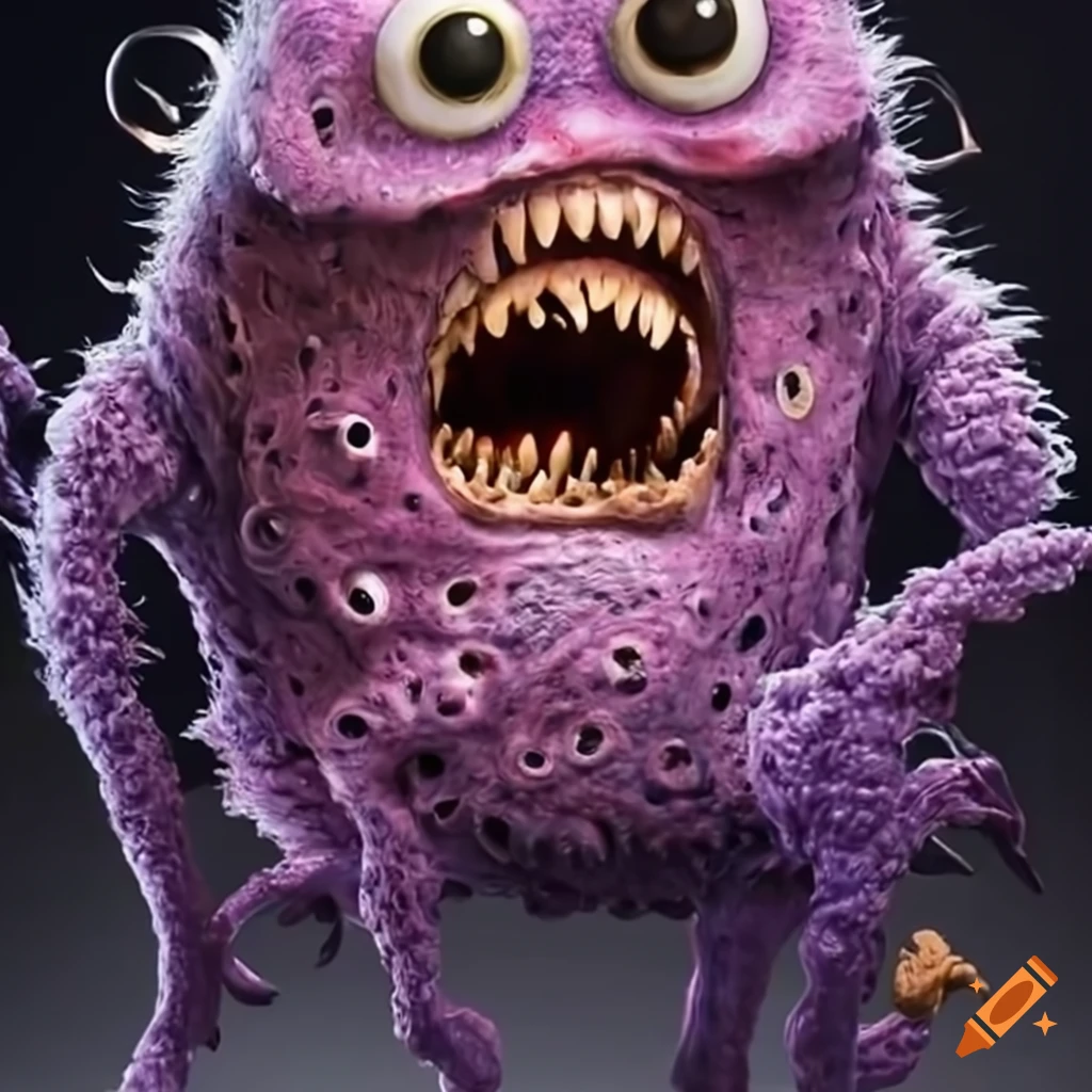 Funny monster eating cereal on Craiyon