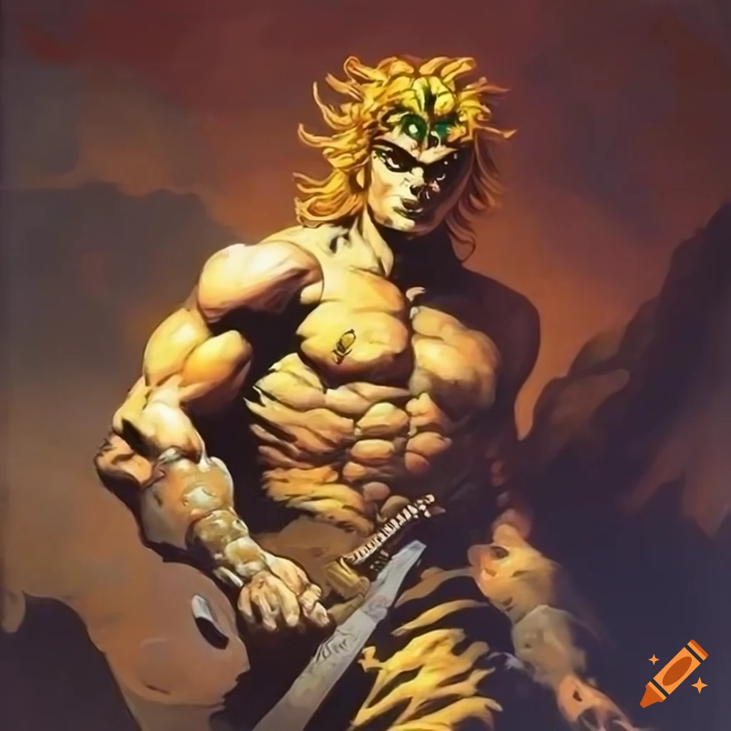 Fantasy art of dio brando by frank frazetta on Craiyon