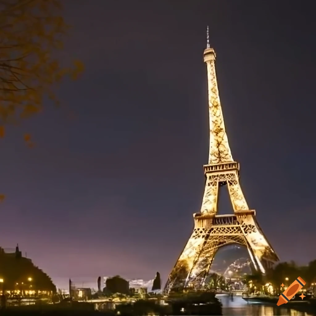 Eiffel tower landscape view on Craiyon