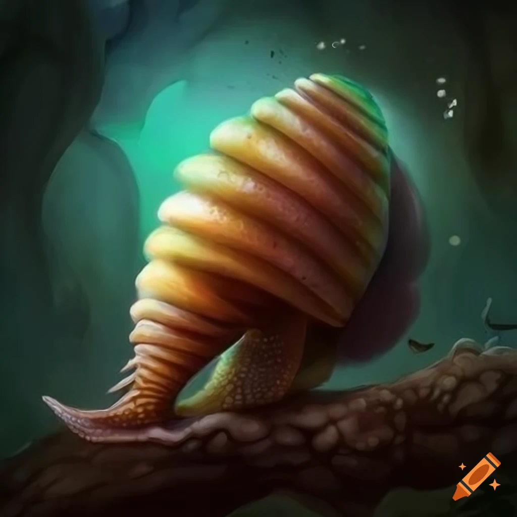 Fantasy artwork of a sea snail on Craiyon