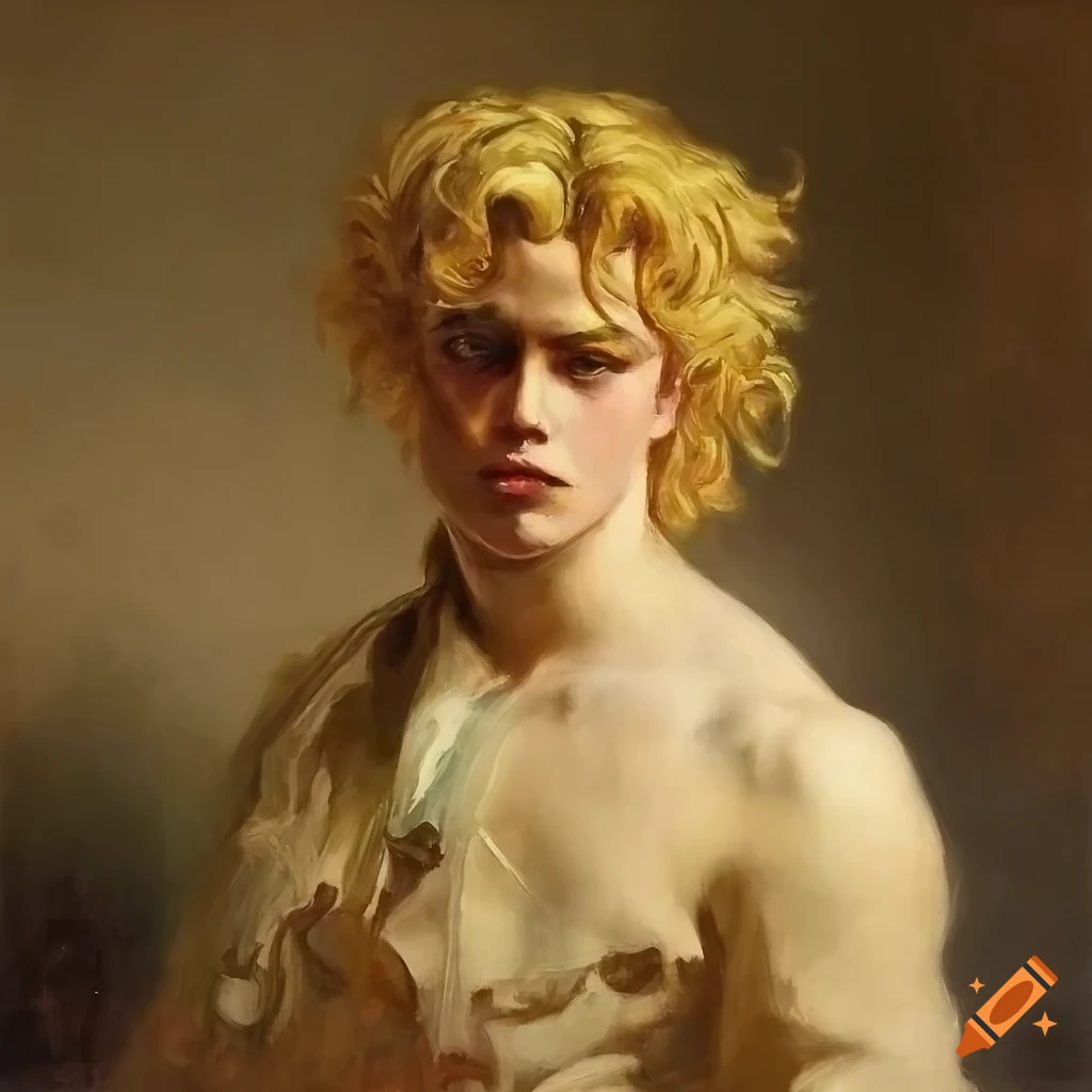 Realistic oil painting of dio brando