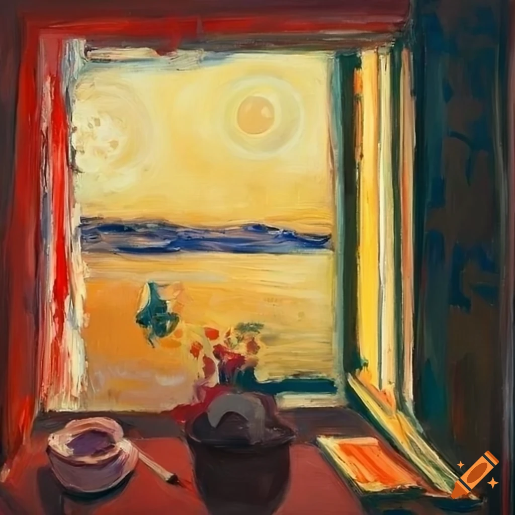 View through a window with flowers and sunlight on Craiyon