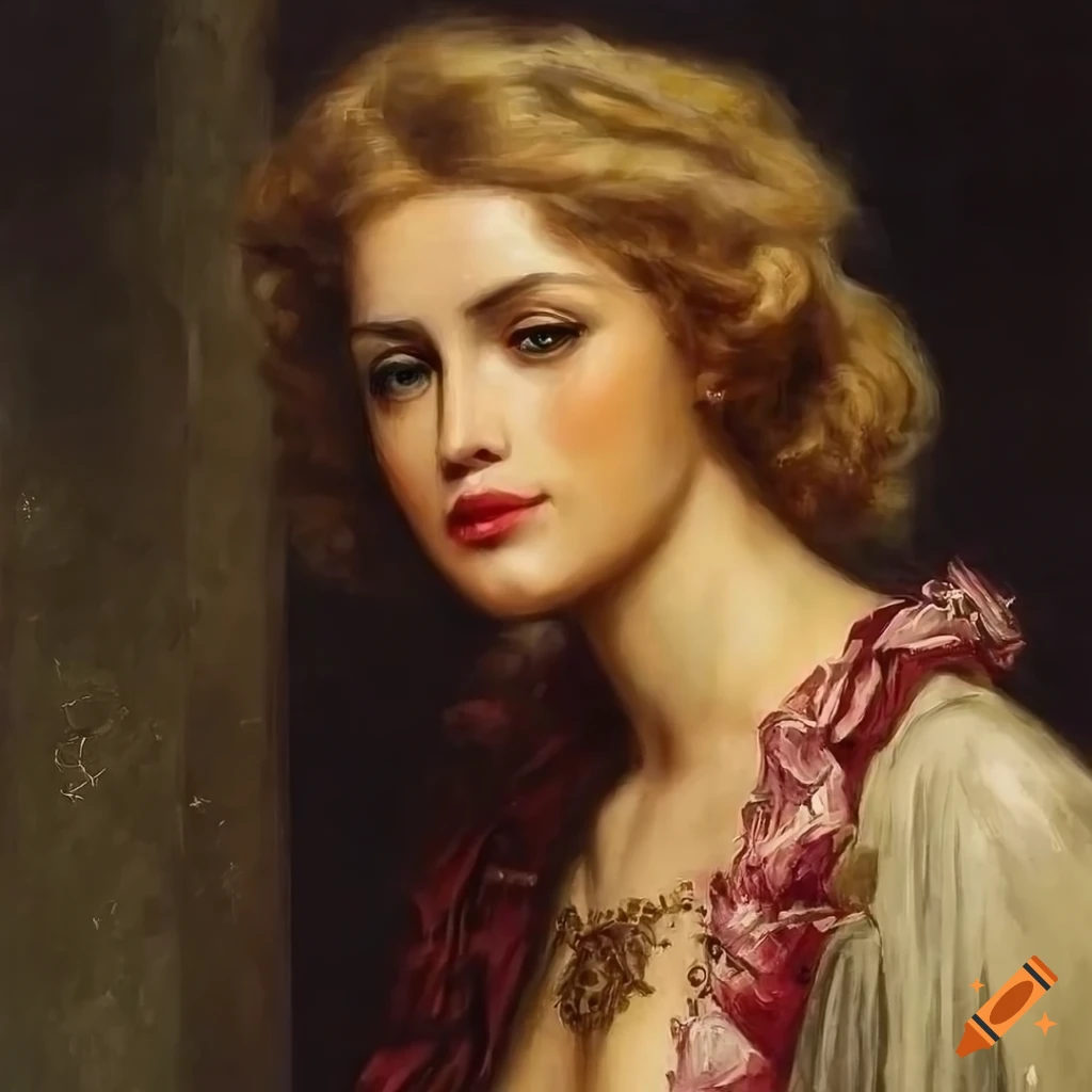 Painting of a daring and decadent woman and her girlfriend