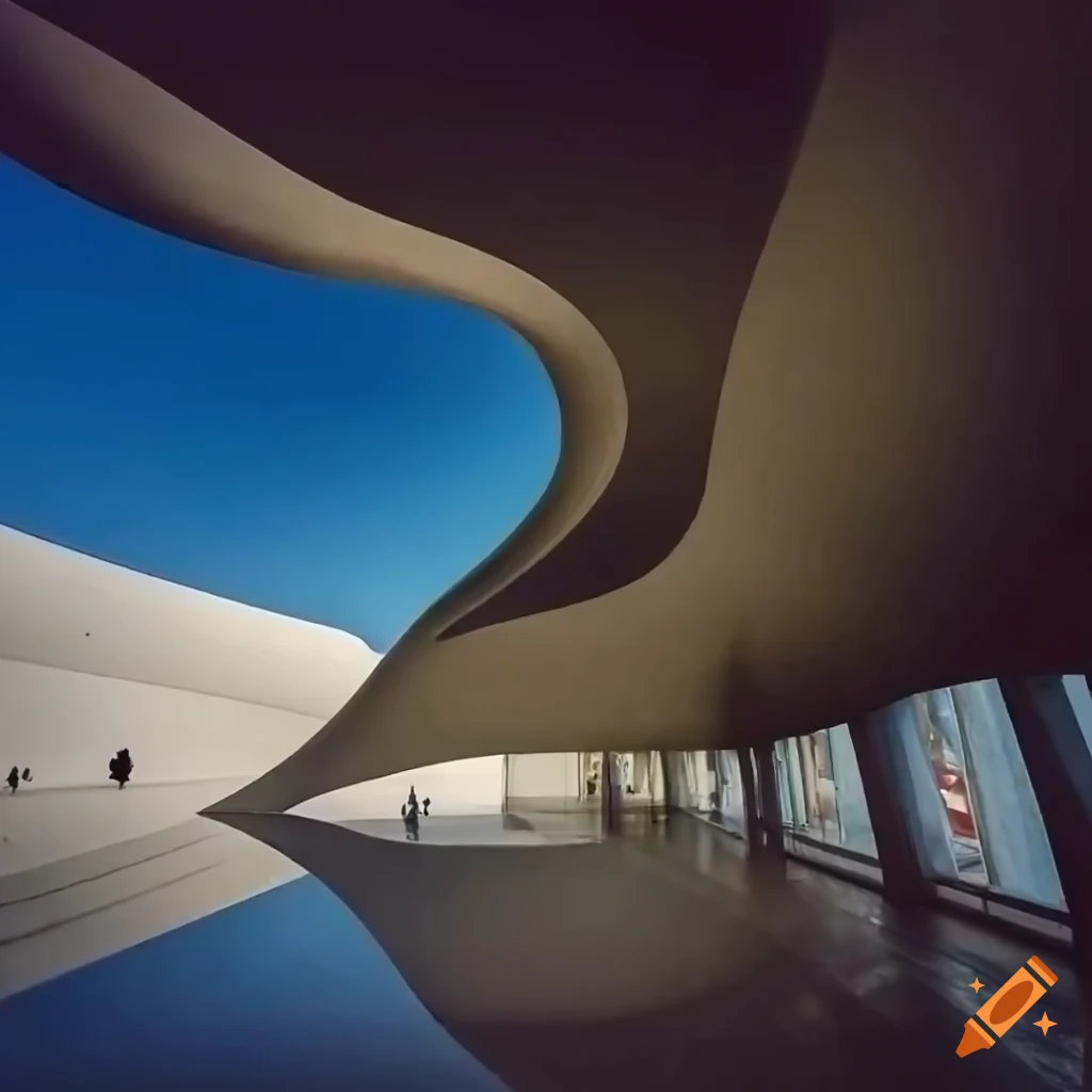 Ultramodern museum with stone-shaped architecture on Craiyon