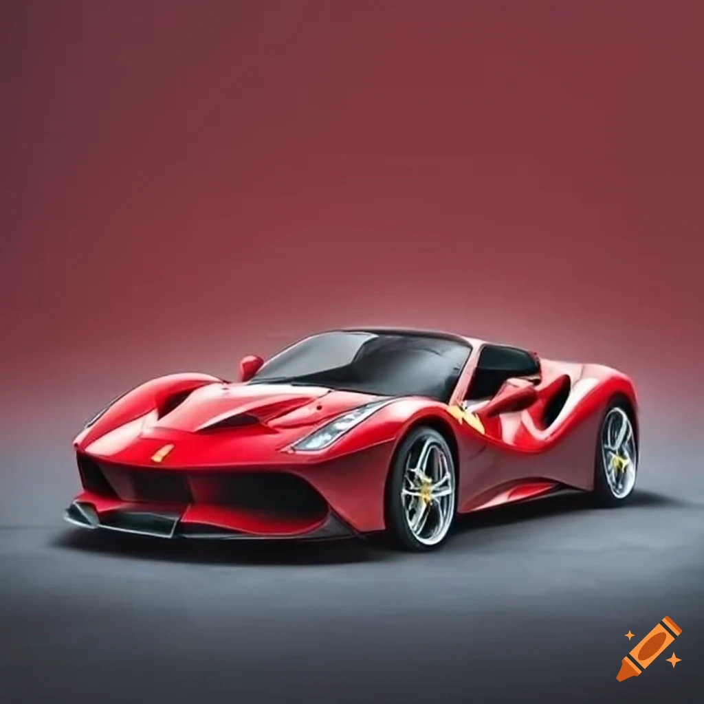 Red ferrari car on tokyo street on Craiyon
