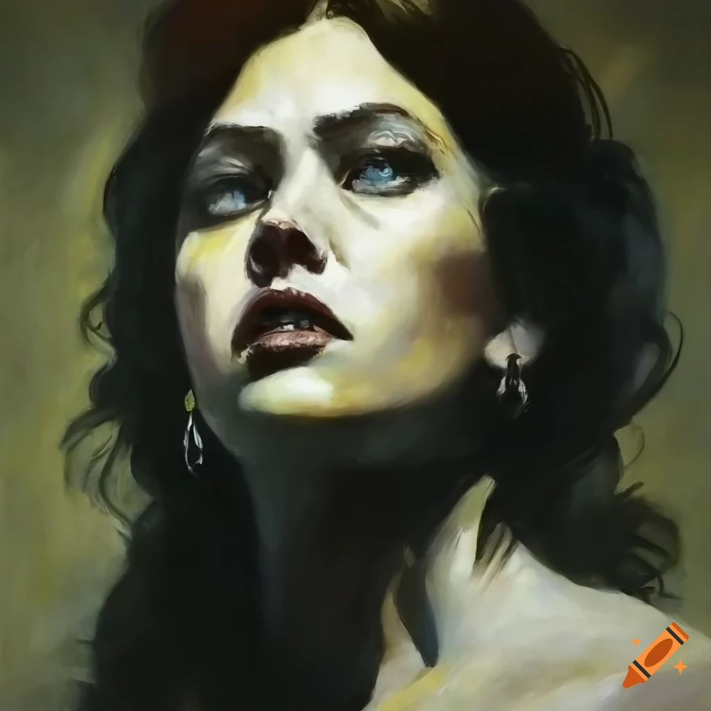 Detailed painting of a woman in the style of Casey Baugh on Craiyon
