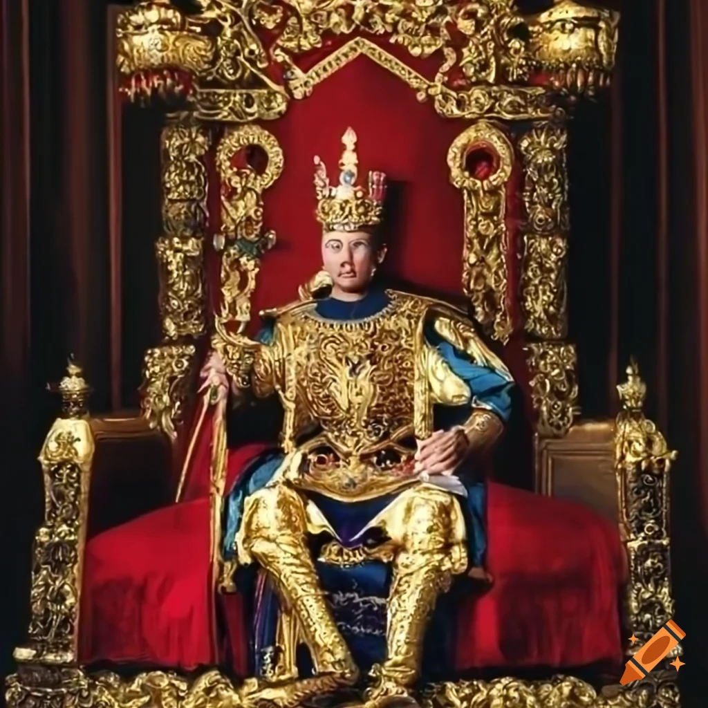 Image of a king on a throne with a golden crown