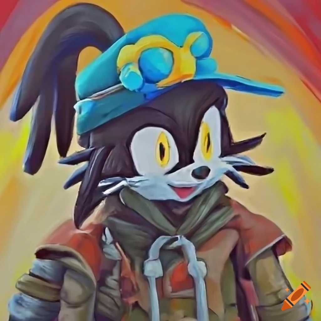 Klonoa dressed as a mad max soldier