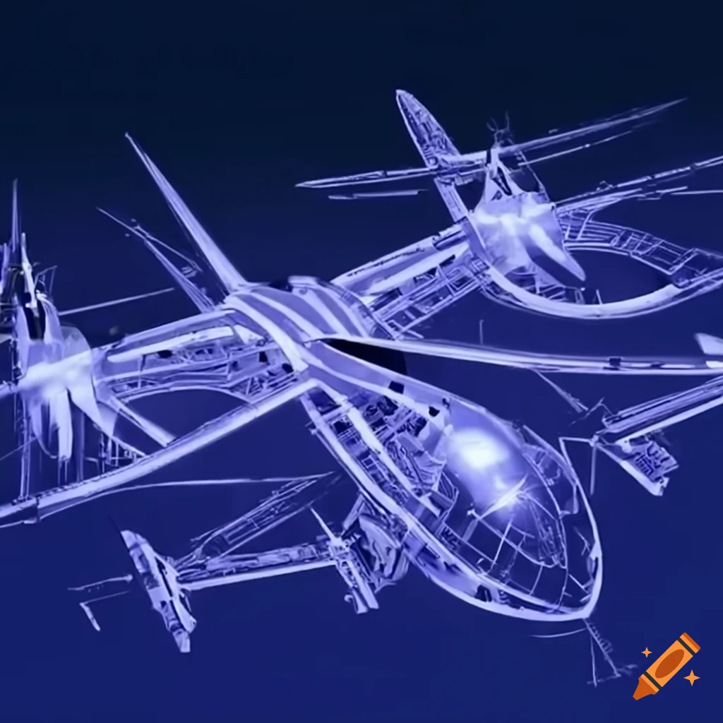 Blueprint of a next-generation invisible fighter jet on Craiyon