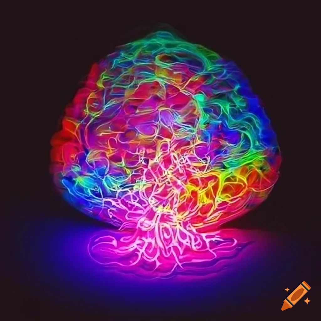 Colorful inflatable brain sculpture in a public square inspired by ...