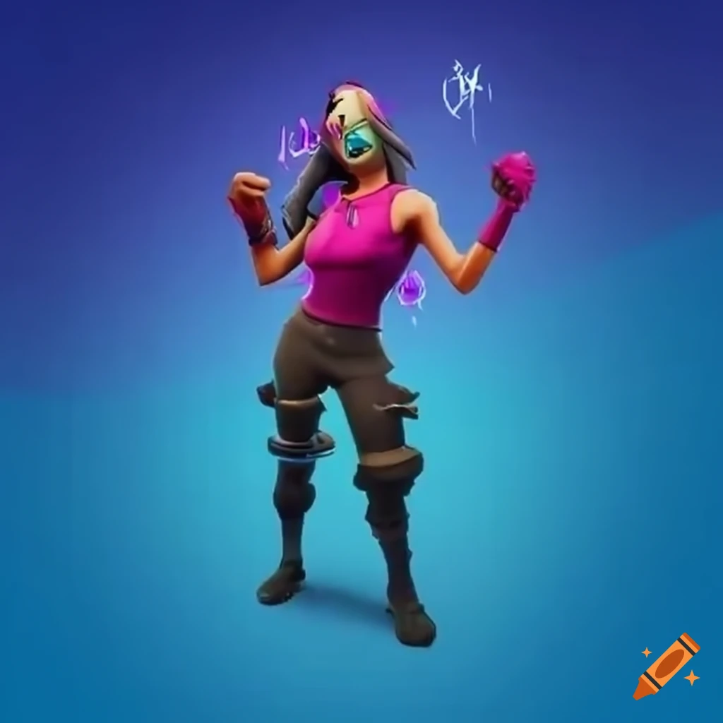 Fortnite player running in the game on Craiyon