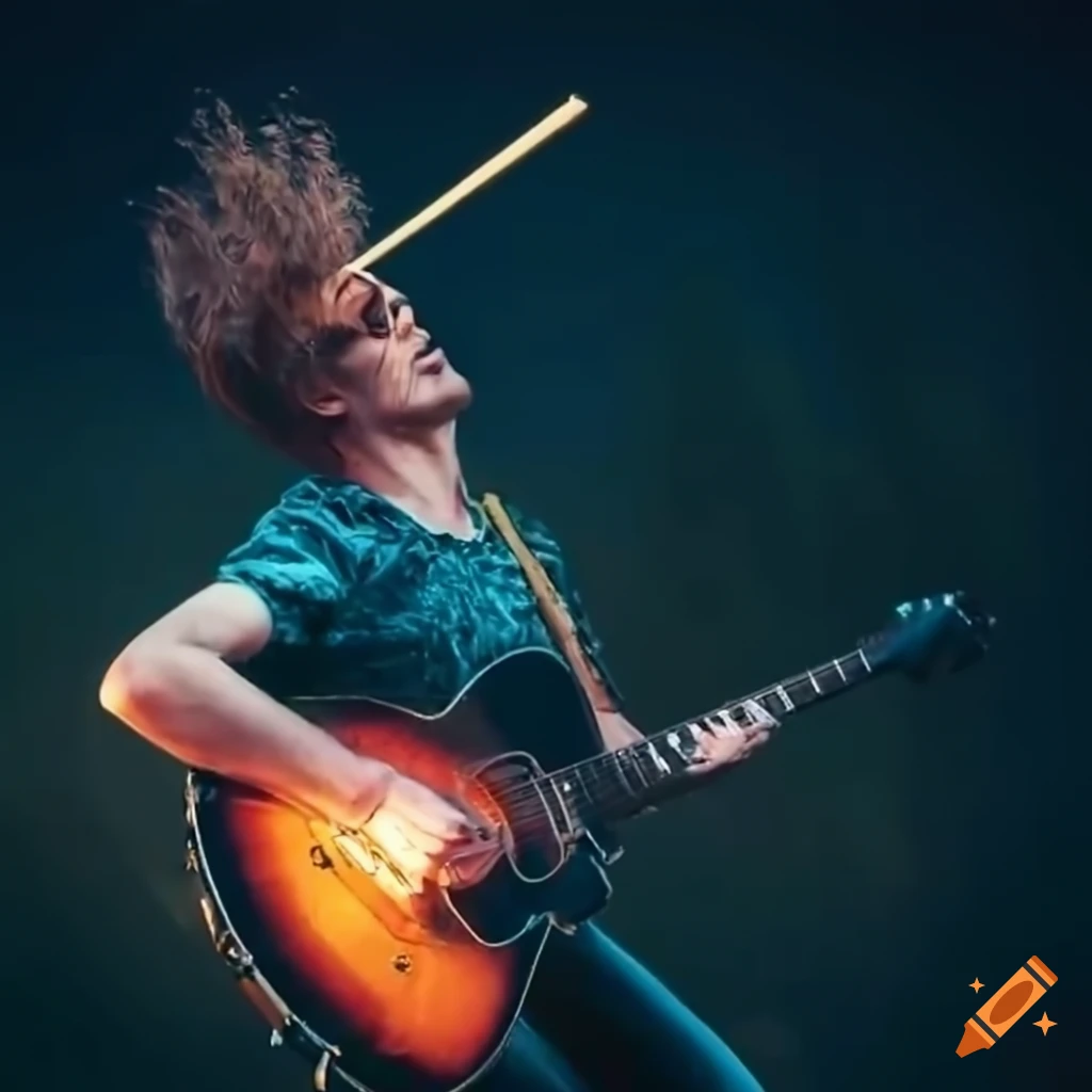 Musicians jamming outdoors on Craiyon