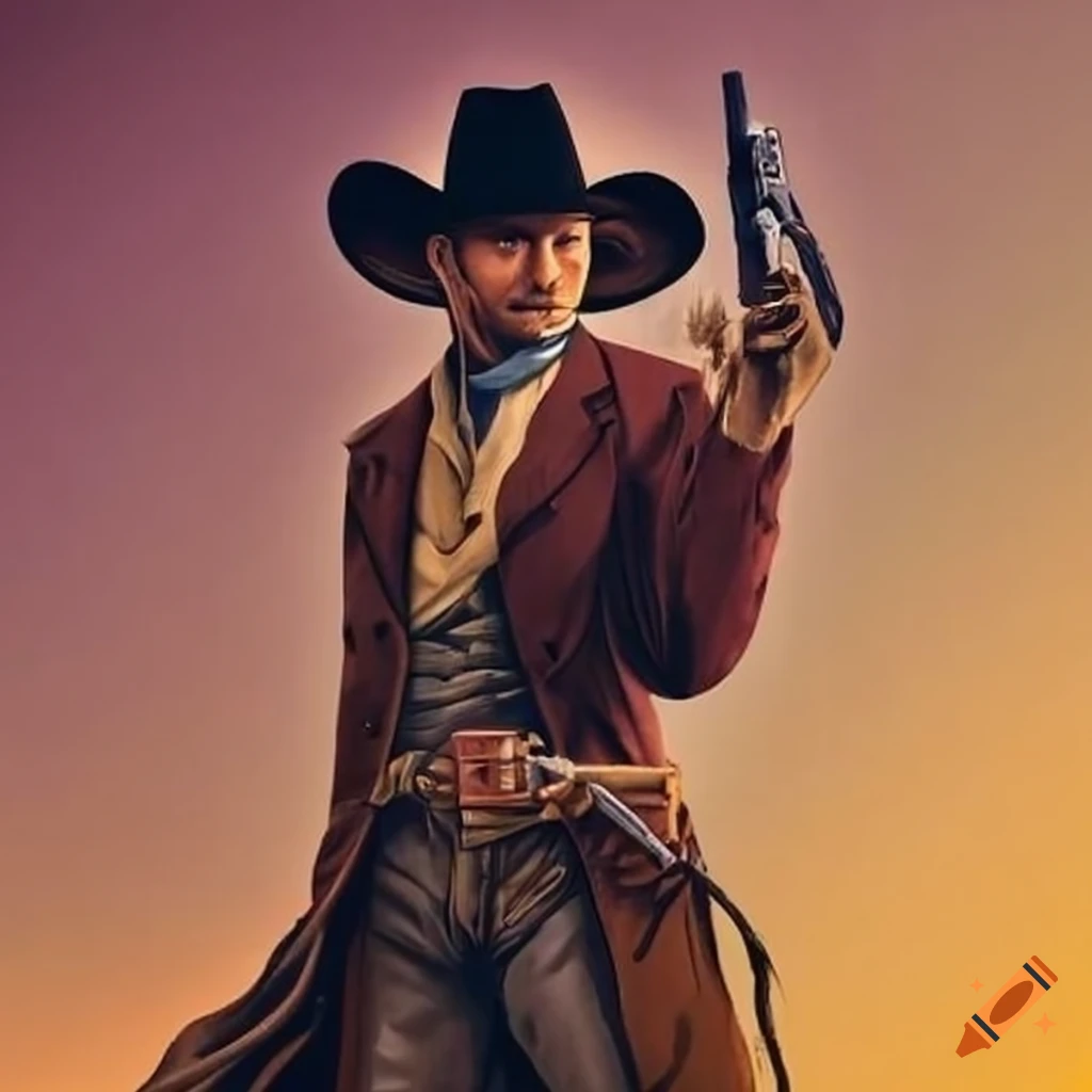 Image of a cowboy sharpshooter in the wild west