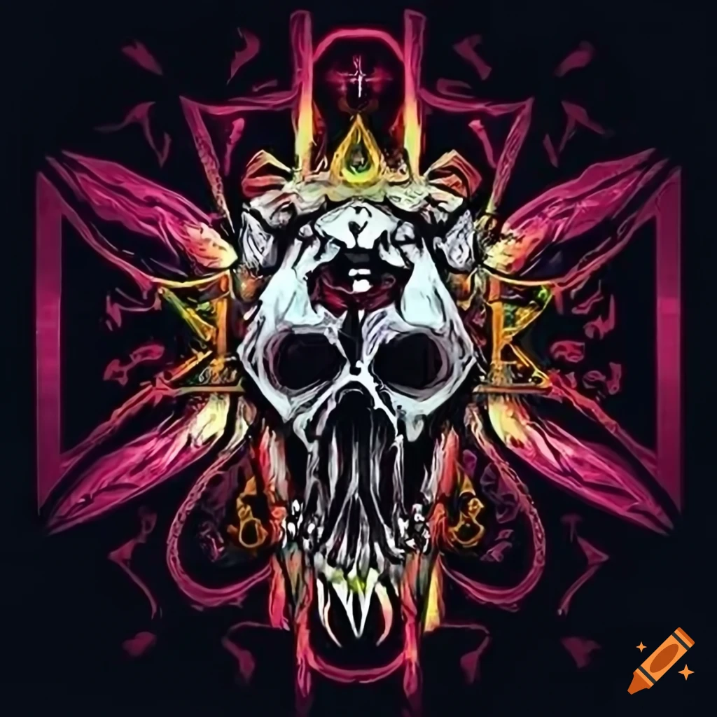 Psychedelic heavy metal logo design on Craiyon