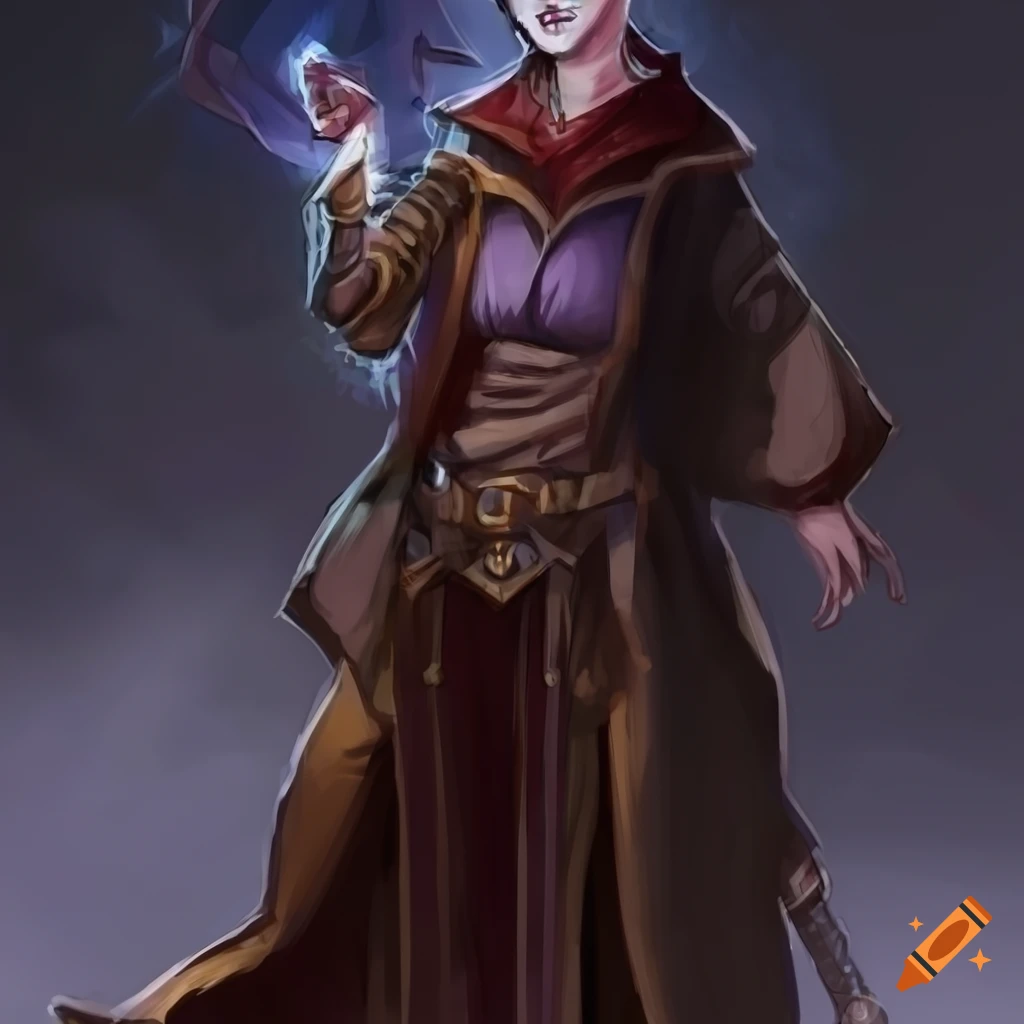 Full body young human battle mage with glowing white eyes and sharp ...