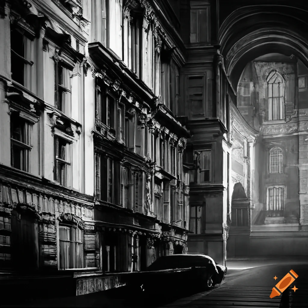 Dark and mysterious victorian building on Craiyon