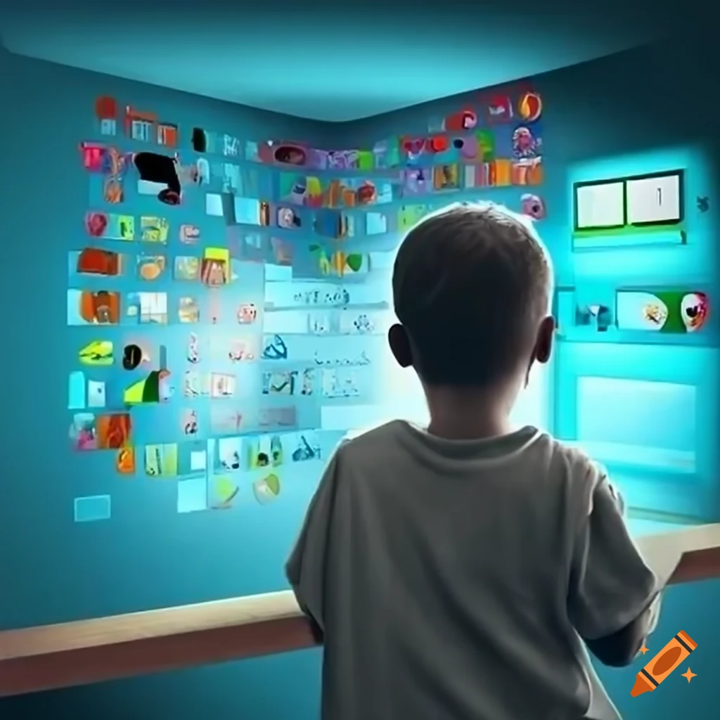 Interactive digital walls in a classroom