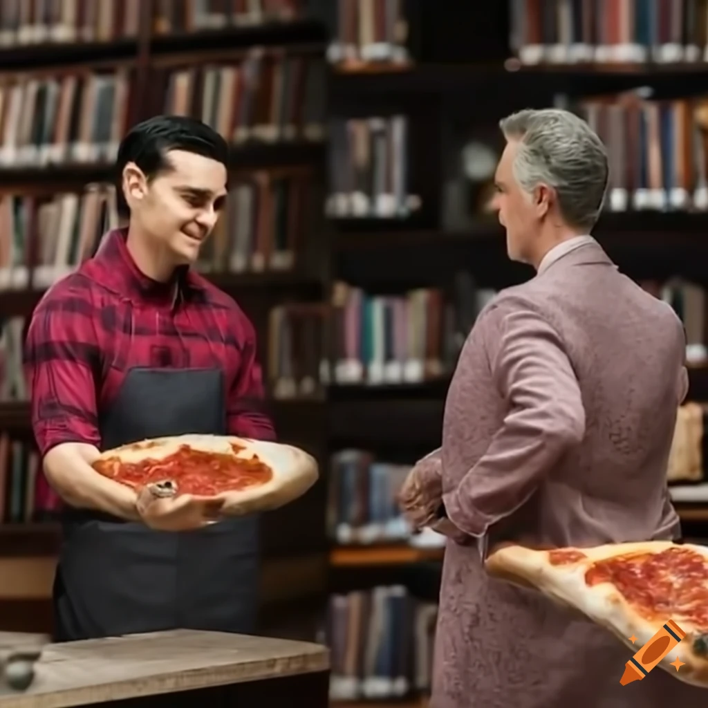 Humorous image of ben shapiro and jordan peterson making pizza