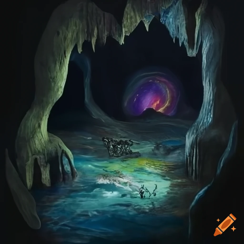 Cave drawing map of the universe on Craiyon