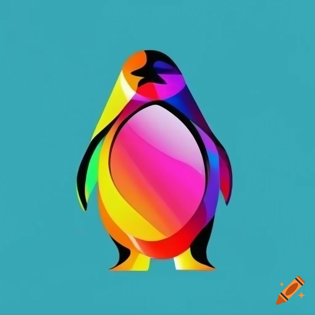 Geometric penguin logo design on Craiyon