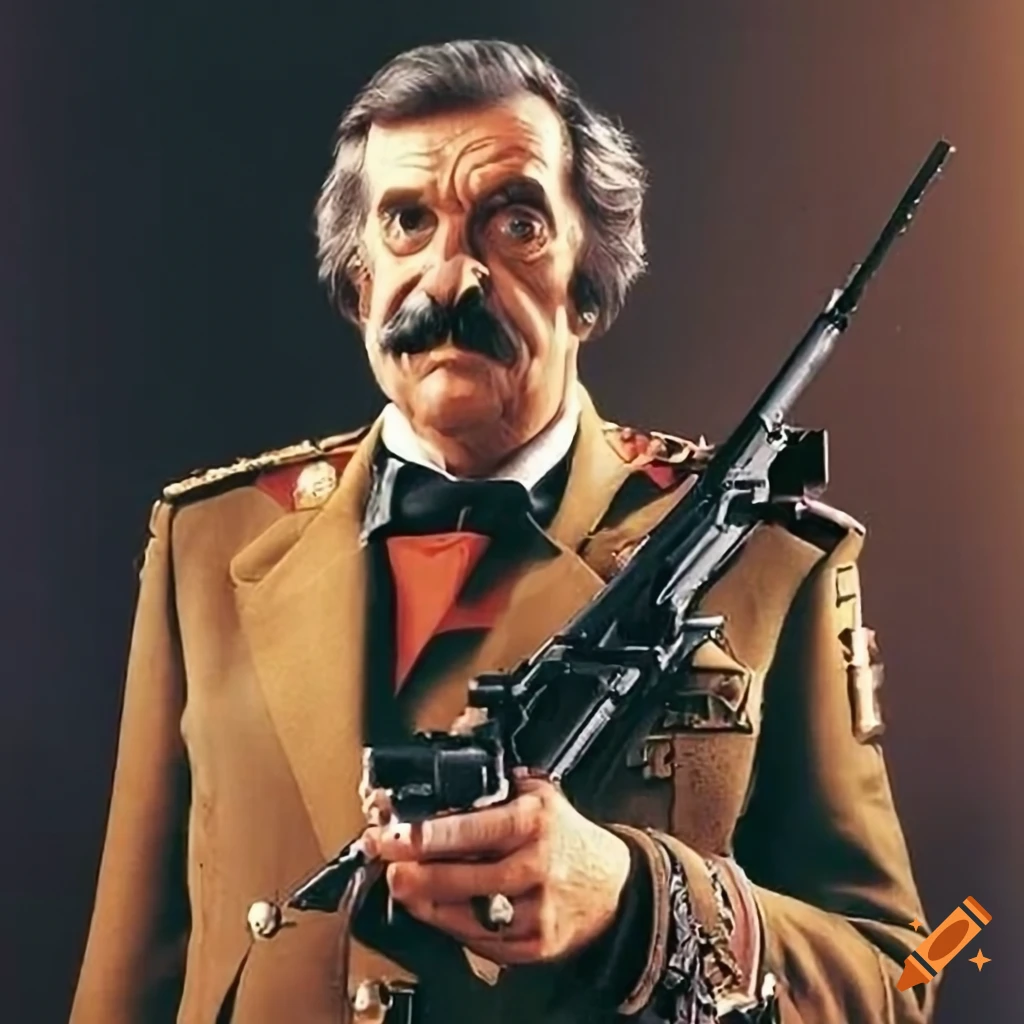 Brigadier lethbridge-stewart from doctor who with moustache holding a ...