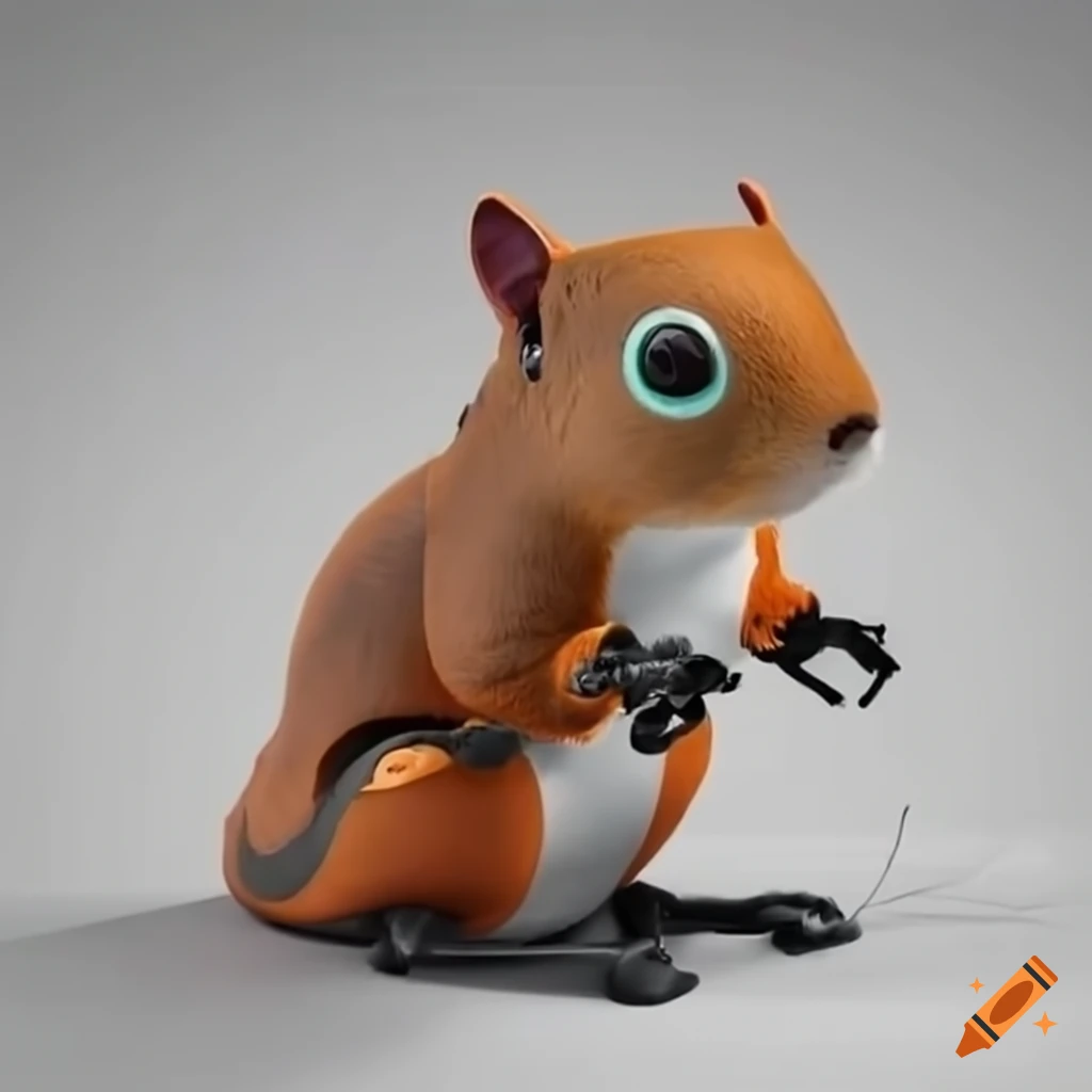Lifelike robotic squirrel on Craiyon