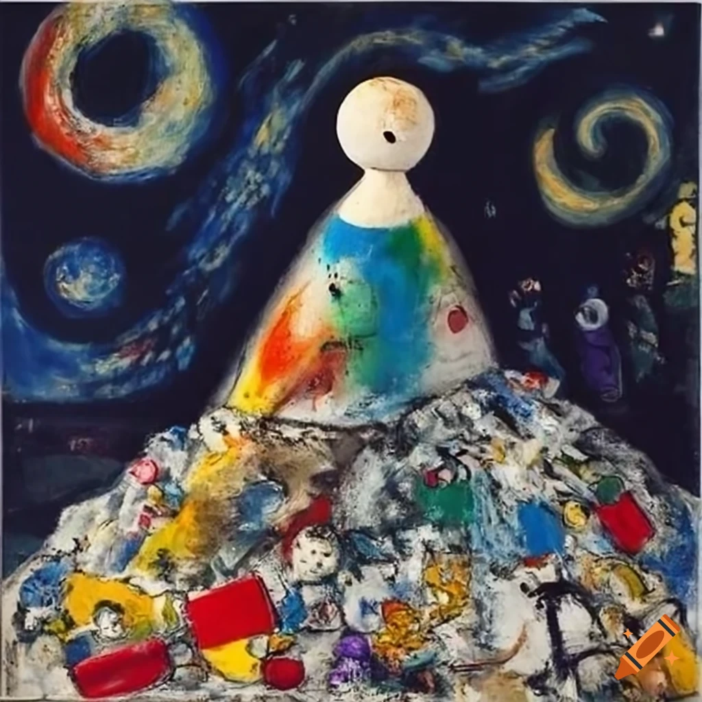 Painting of jesus on a garbage heap on Craiyon