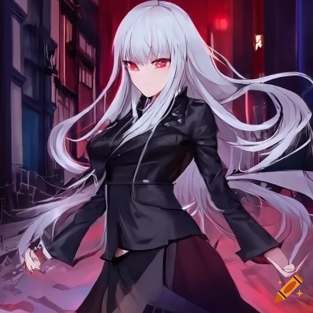 Artwork of an anime woman walking in the rain on Craiyon