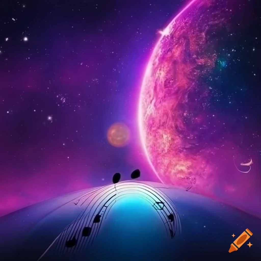 Intriguing cosmic art with musical elements