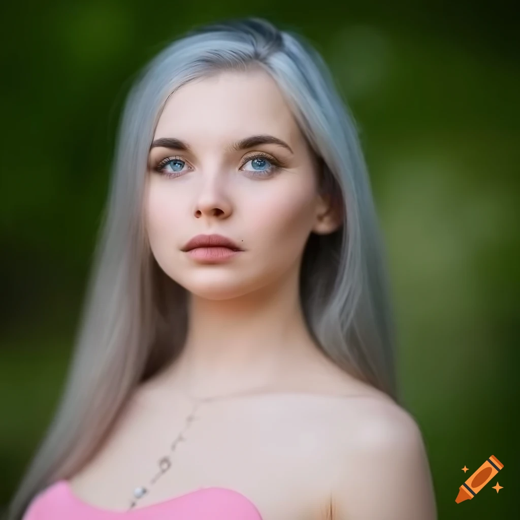 Portrait of an elegant woman with silver hair