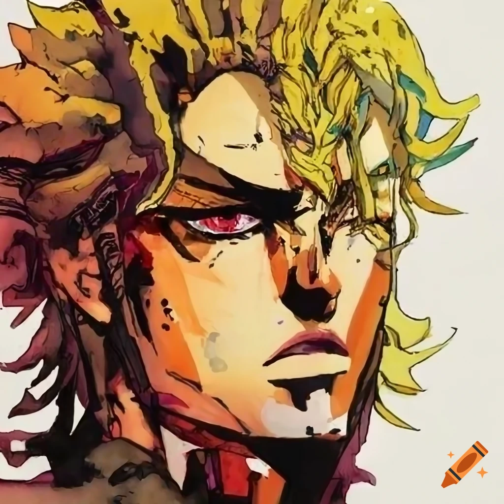 Ink and watercolor concept art of Dio Brando from Metal Gear Solid on ...