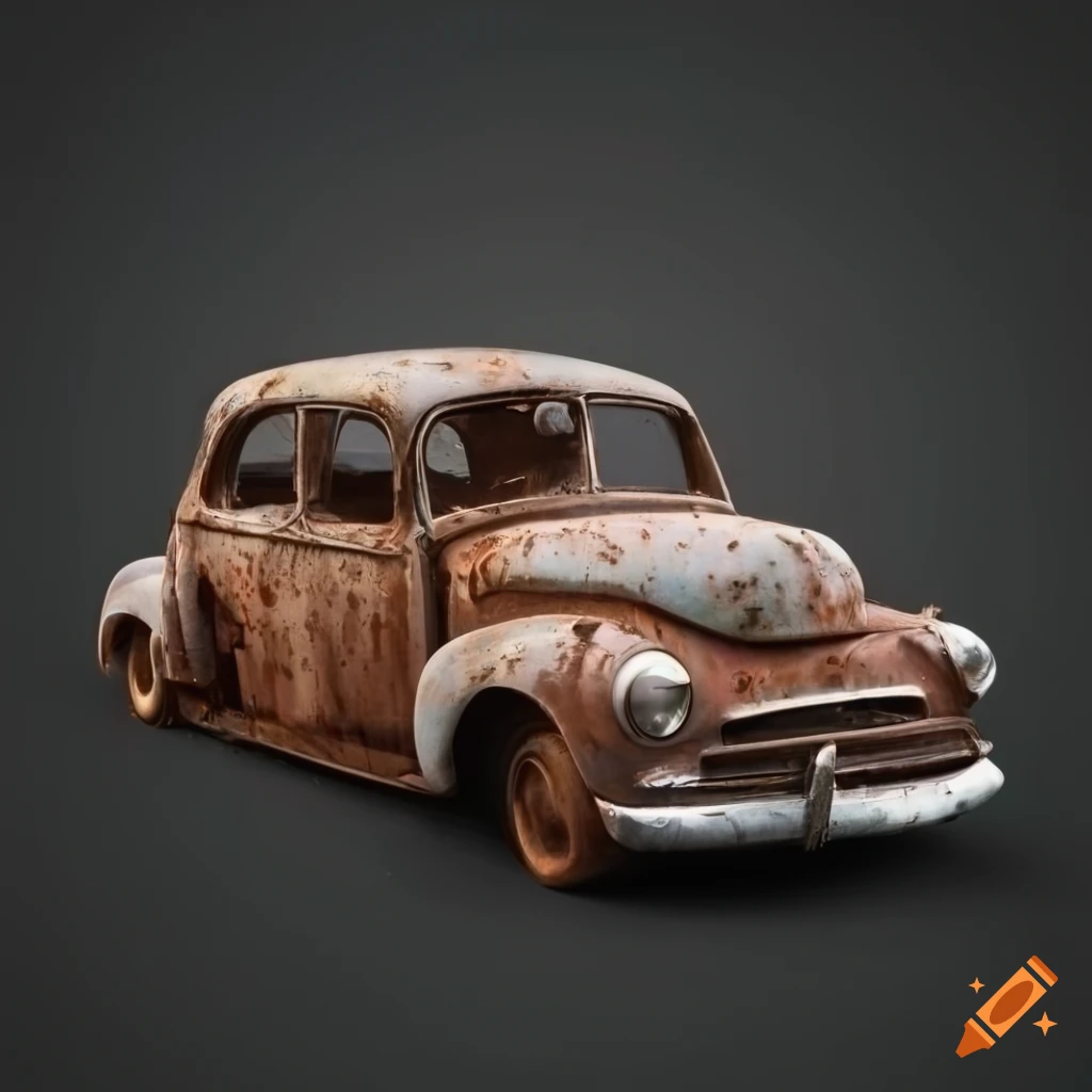Photo of a rusty damaged old car