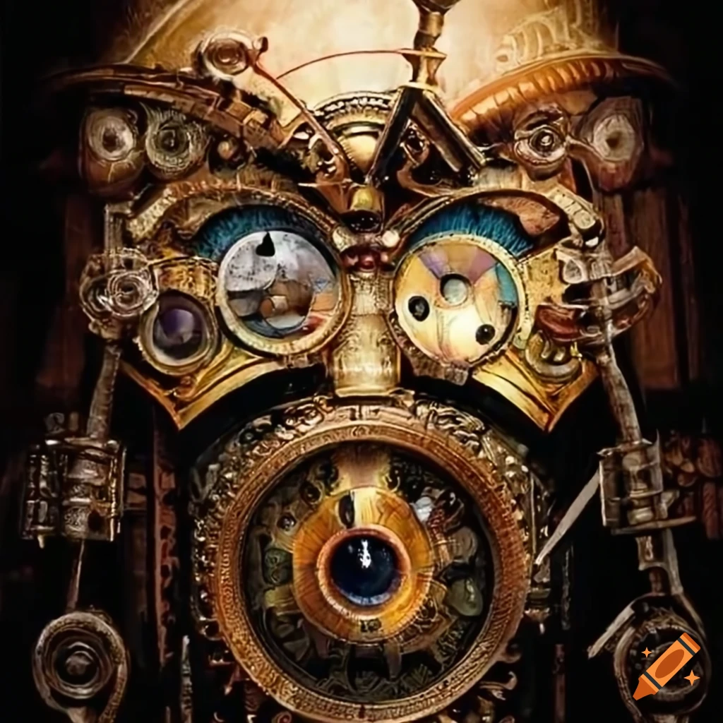 Mechanical eye artwork with a renaissance touch on Craiyon