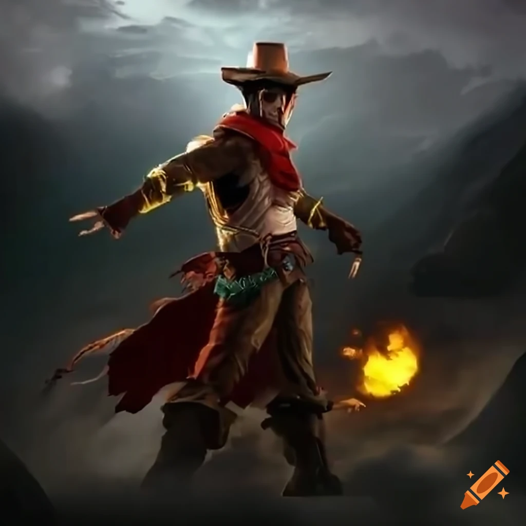 Image of a sorrowful elf cowboy under the starry sky on Craiyon