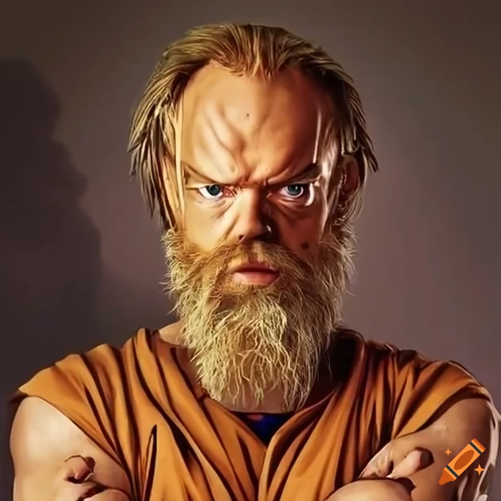 Fan art of hugo weaving as goku