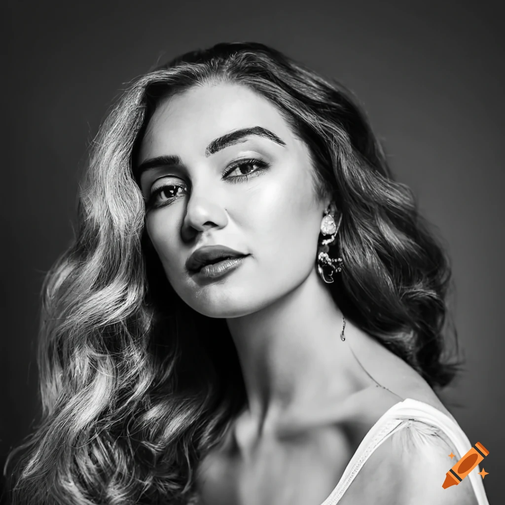 Captivating line art portrait of a woman