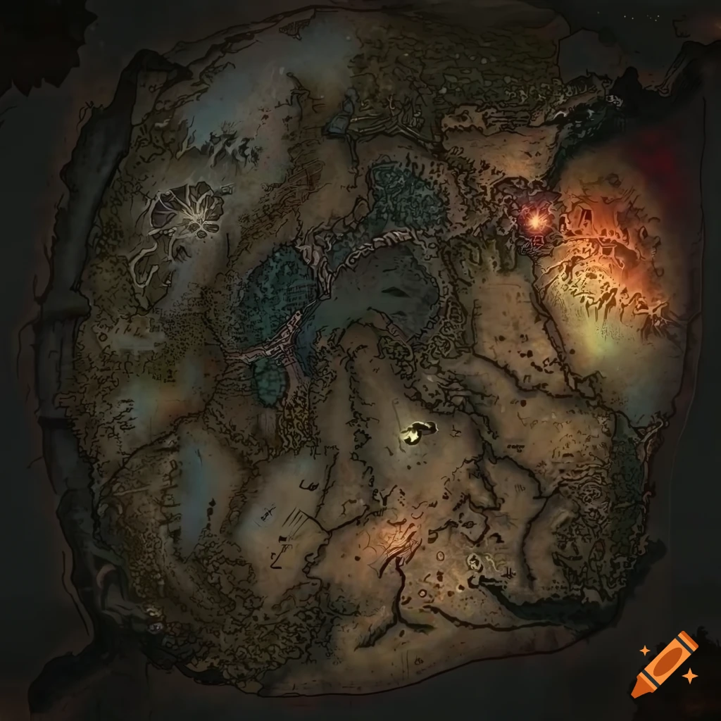 Detailed dark fantasy worldmap