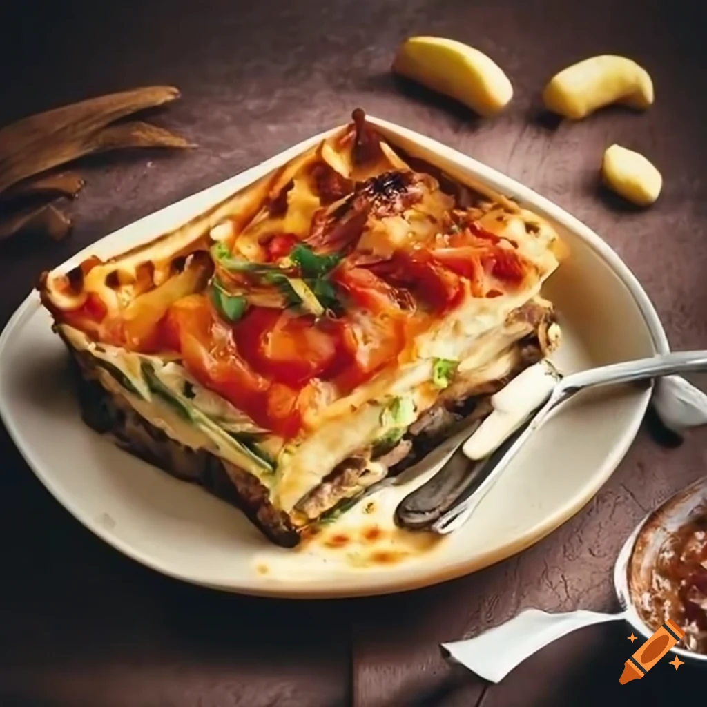 Vegetable lasagna plate