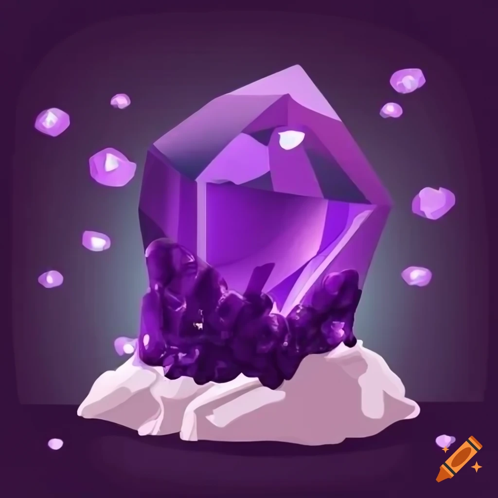 Astronaut inside an amethyst crystal