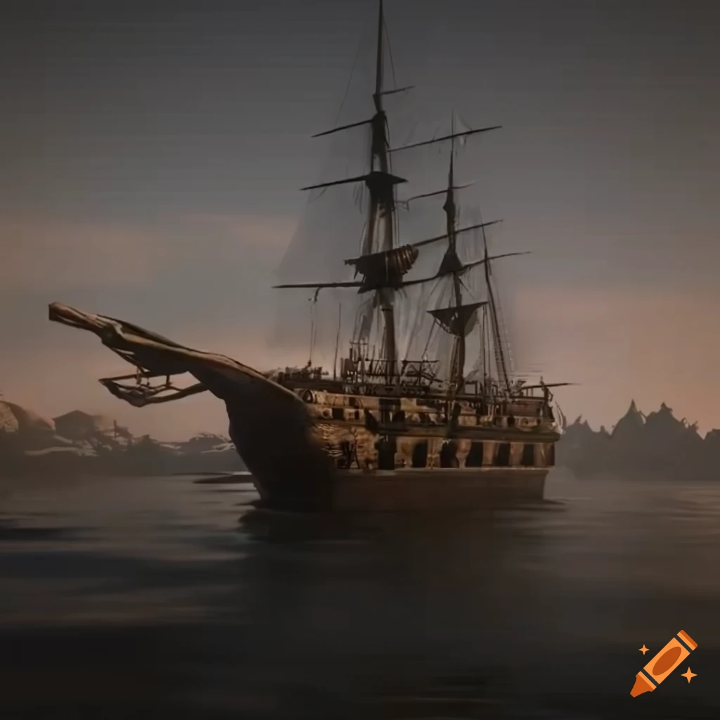 Warship with graphics inspired by rdr2 on Craiyon