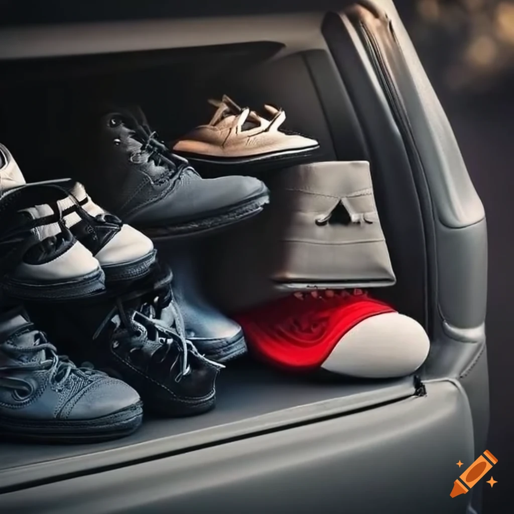 Packed car trunk with shoes on Craiyon