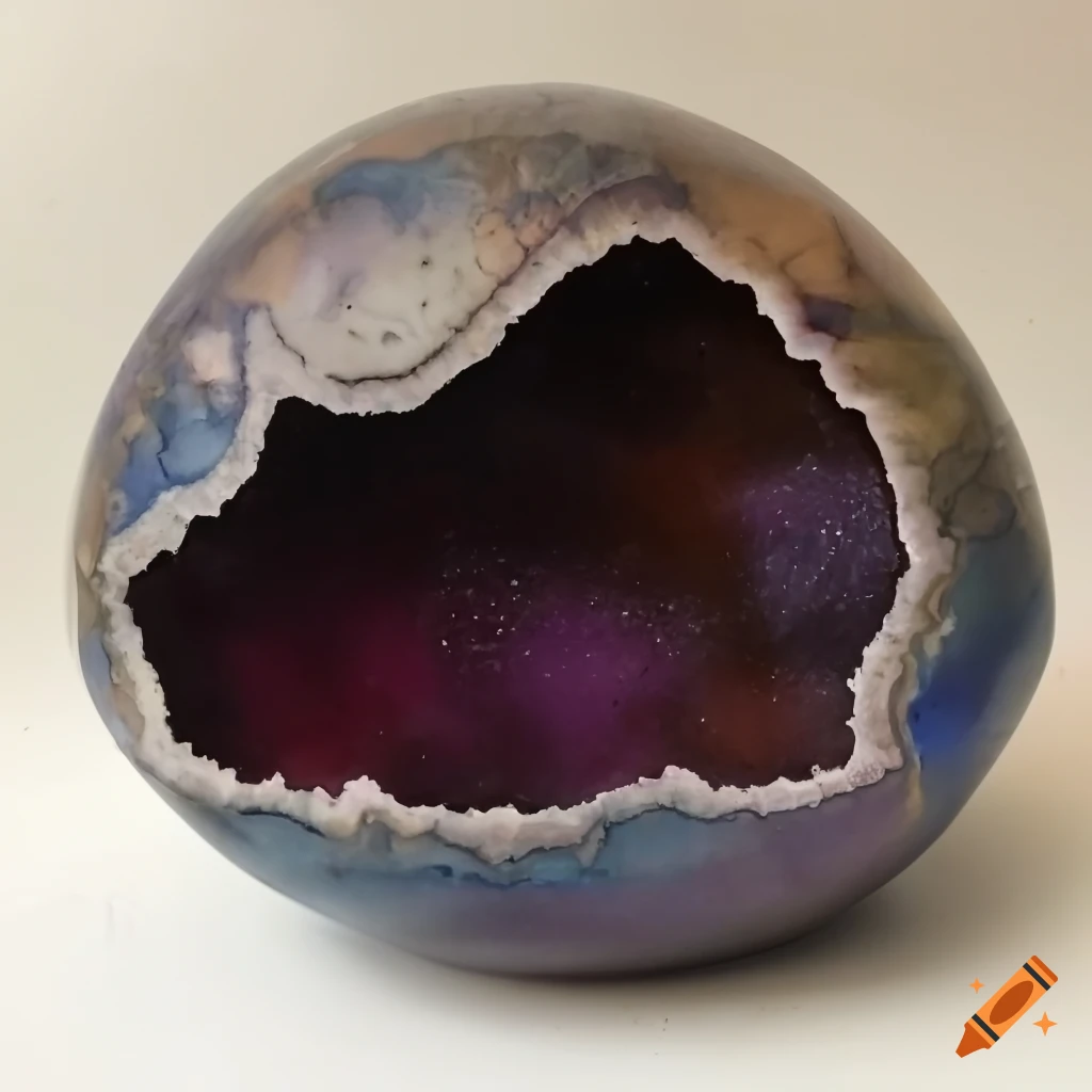 Fashion model emerging from cracked geode on Craiyon