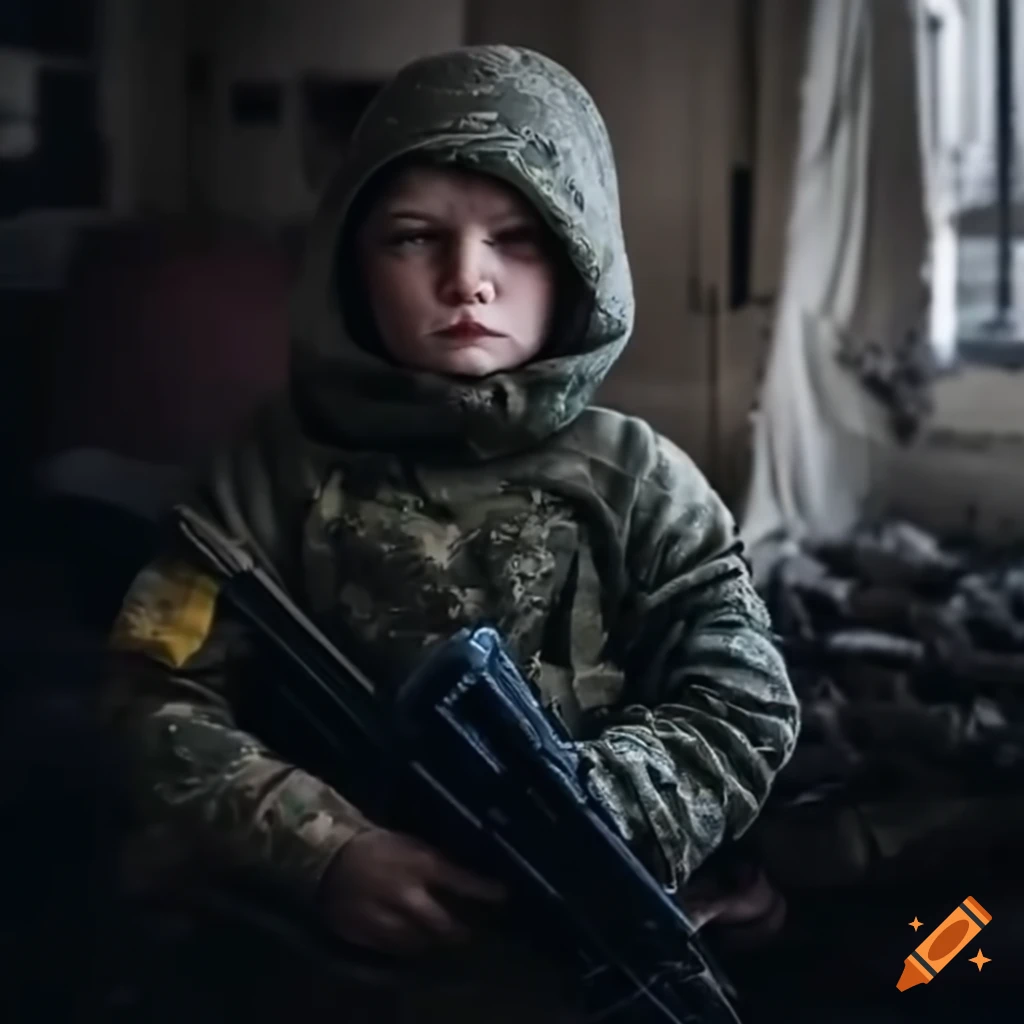 Image depicting the suffering of a family during a war