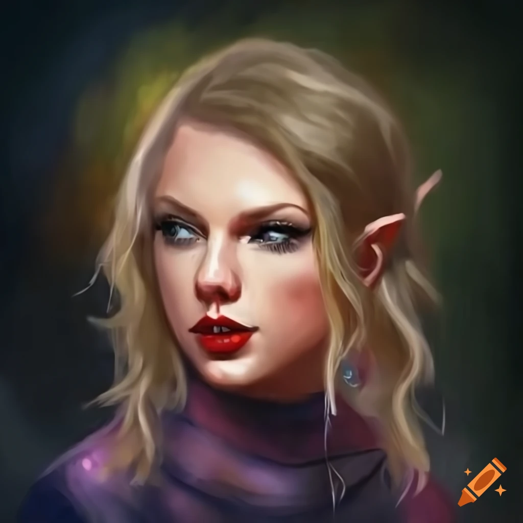 Taylor Swift as elven witch and character in arcane on Craiyon