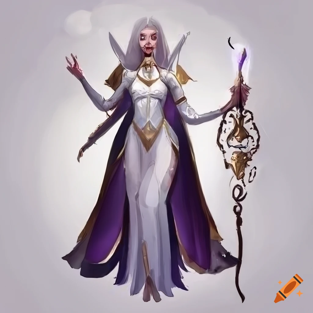 Concept art of a white lady character