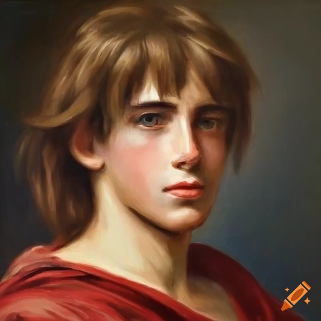 Monet-style painting of a confident male greek god on Craiyon